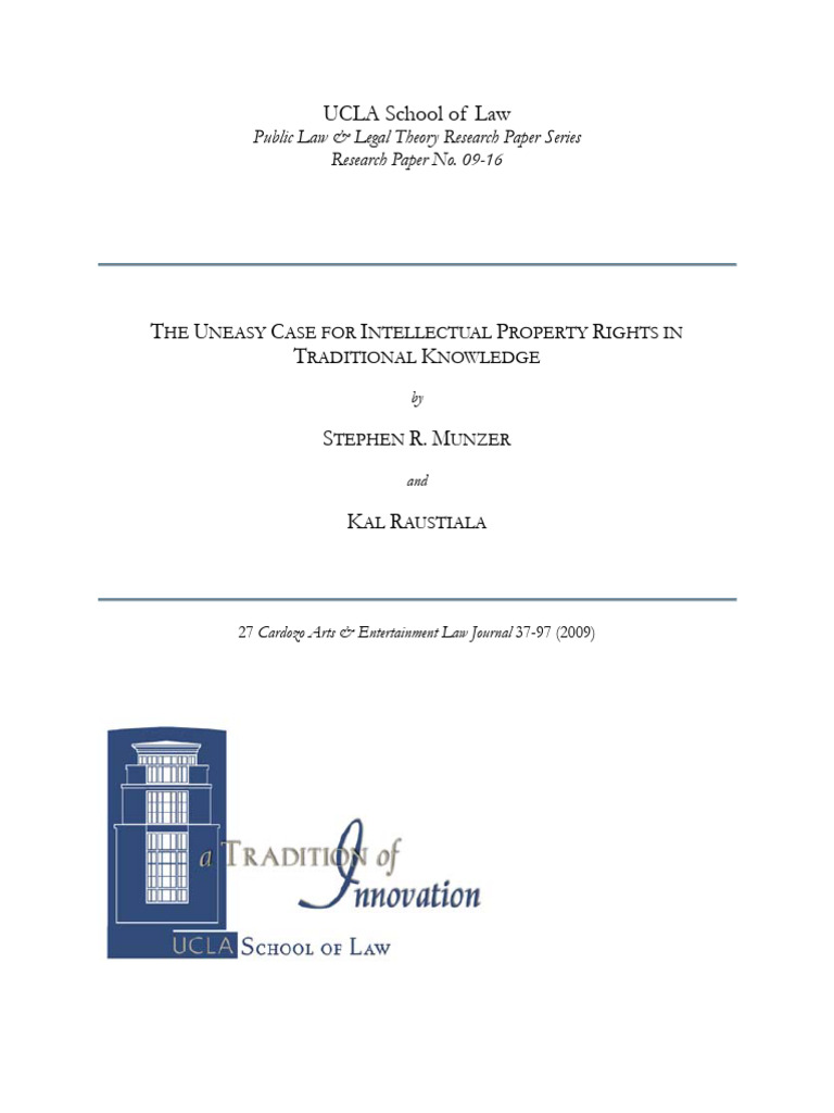 IPR in TK | PDF | Intellectual Property | Traditional Knowledge