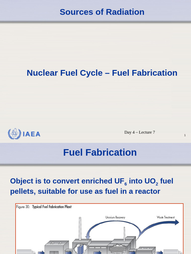 IAEA Lecture 7 - Fuel Fabrication | PDF | Nuclear Fuel | Nuclear Reactor