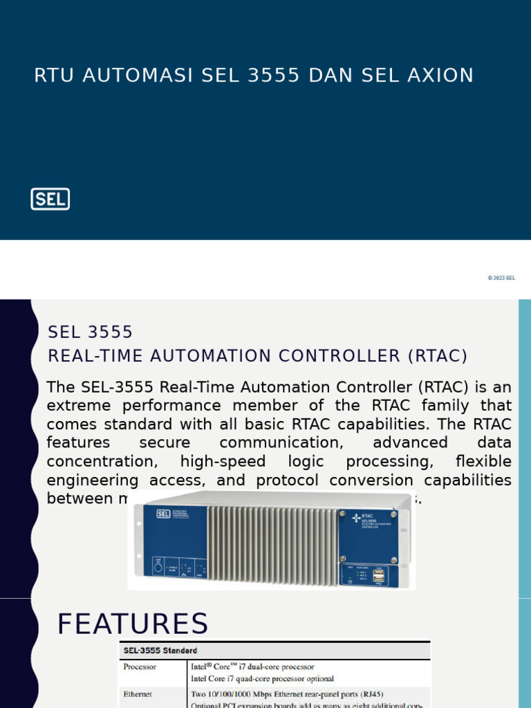 Training Rtu Sel 3555 & Sel Axion 2240 | PDF