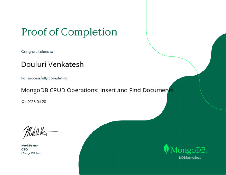 MongoDB CRUD Operations Insert and Find Documents | PDF