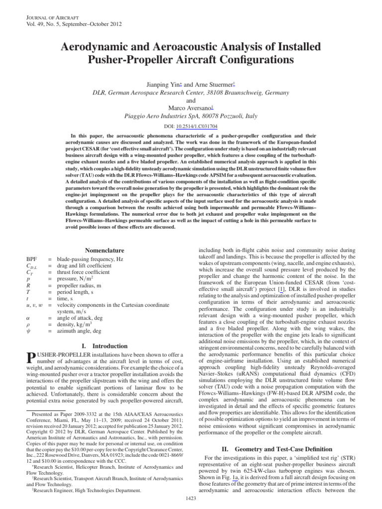Aerodynamic and Aeroacoustic Analysis of Installed | PDF ...