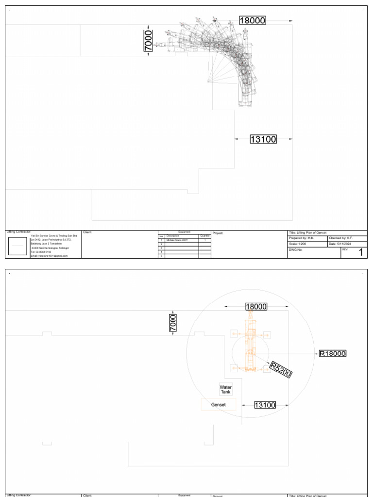 Lifting Plan of Genset (200T) Strateq | PDF | Crane (Machine ...
