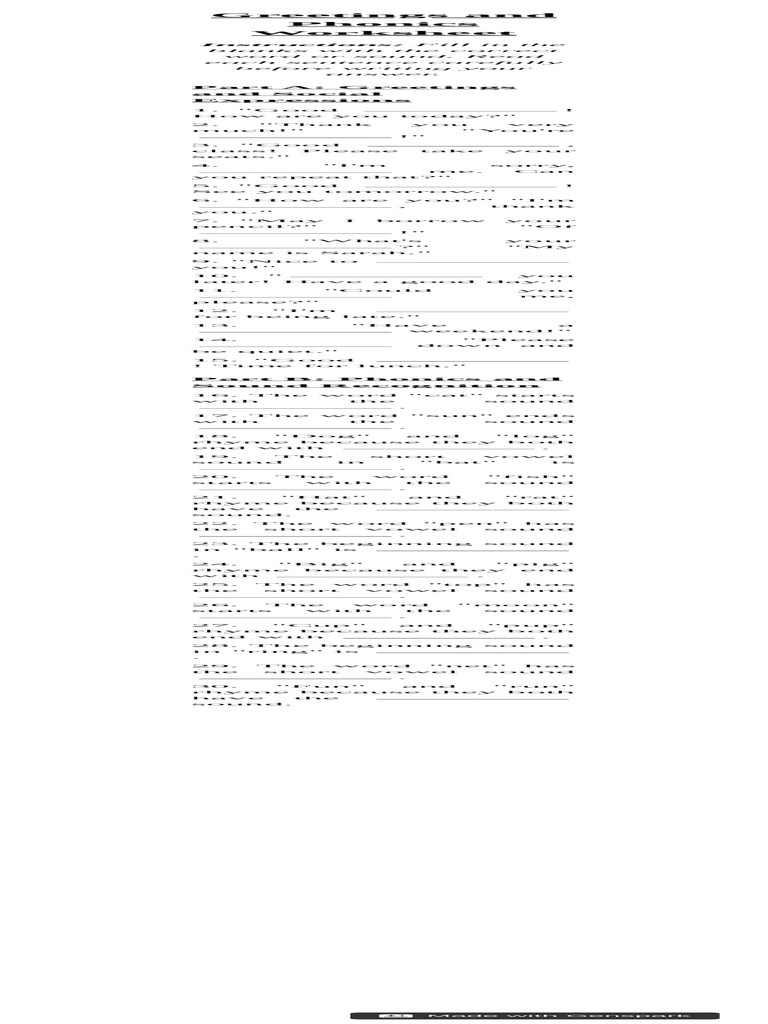Phonics and Greetings Worksheet | PDF | Phonics | Chess Theory