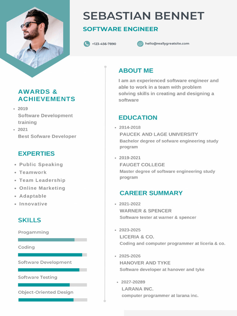 Blue Minimalist Software Engineer Simple Resume | PDF