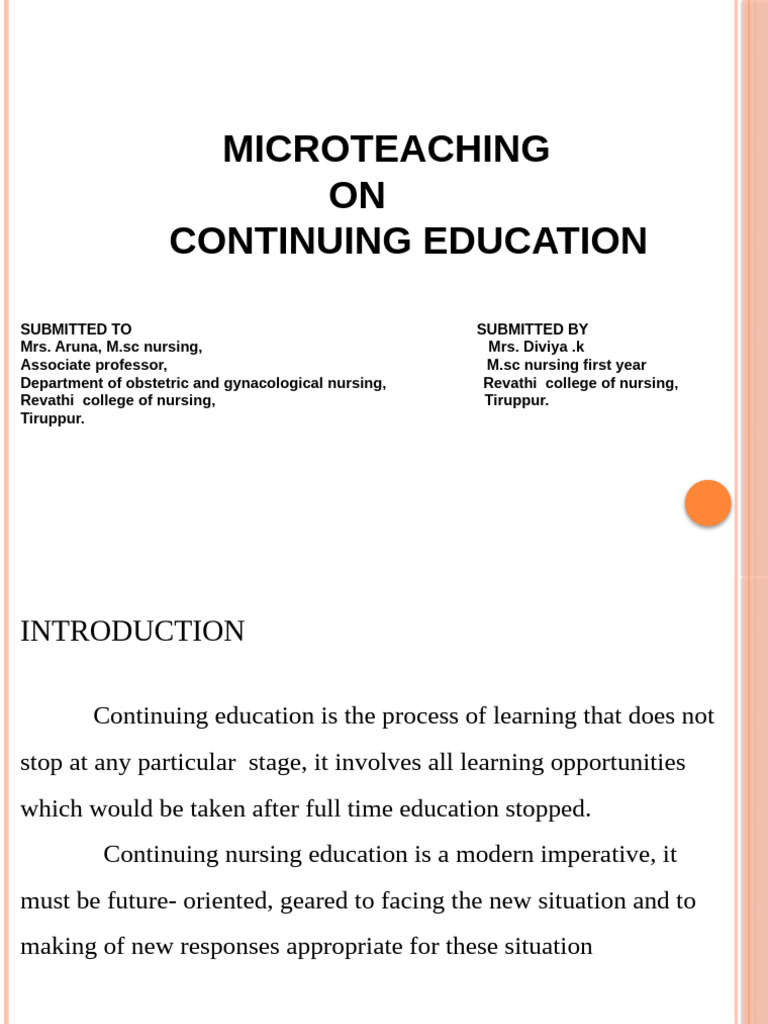 Continuing Education | PDF | Nursing | Learning