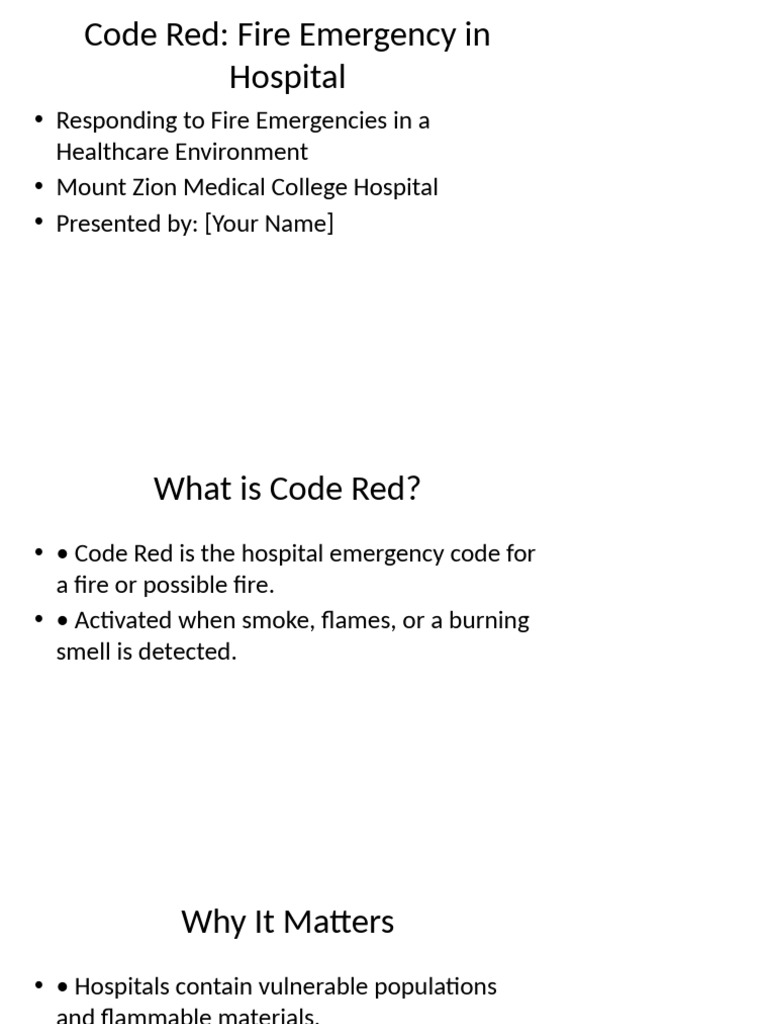 Code Red Hospital Presentation | PDF