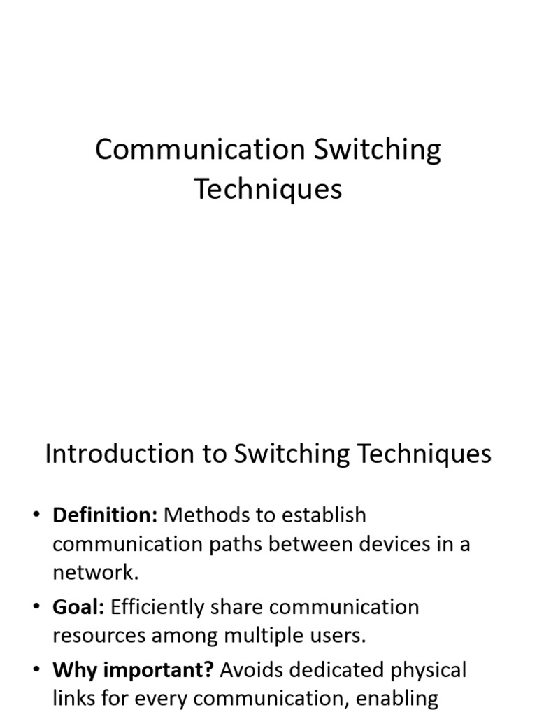 Overview of Communication Switching Techniques | PDF | Packet Switching ...