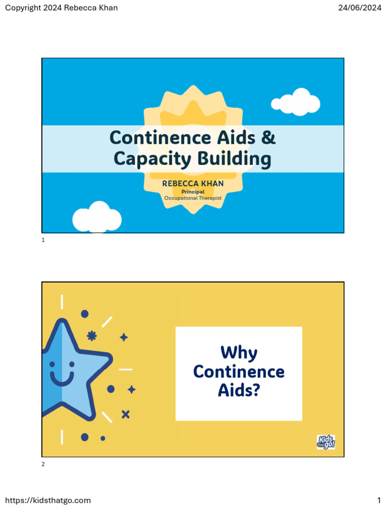 Continence Aids and Capacity Building Participant Notes | PDF | Caregiver