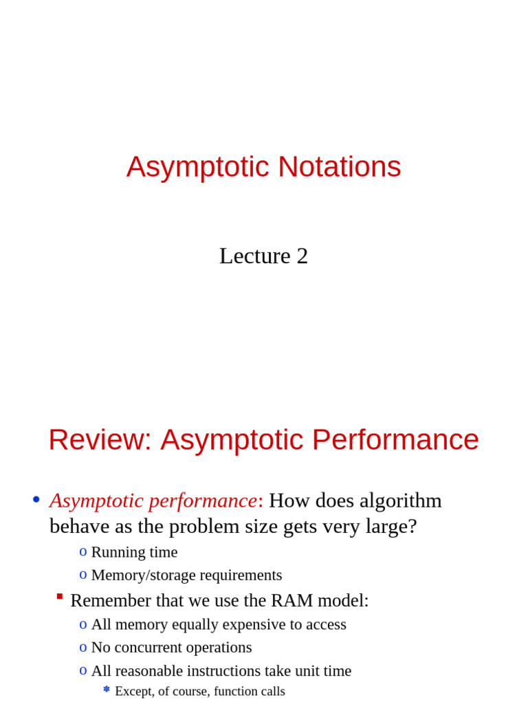 Lecture2 Asymptotic Notations | PDF | Theoretical Computer Science | Mathematical Analysis