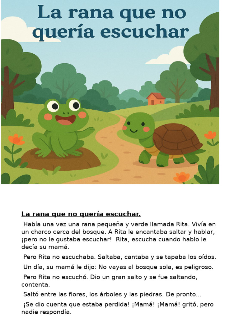 Cuento La Rana Que No Quería Escuchar Pdf