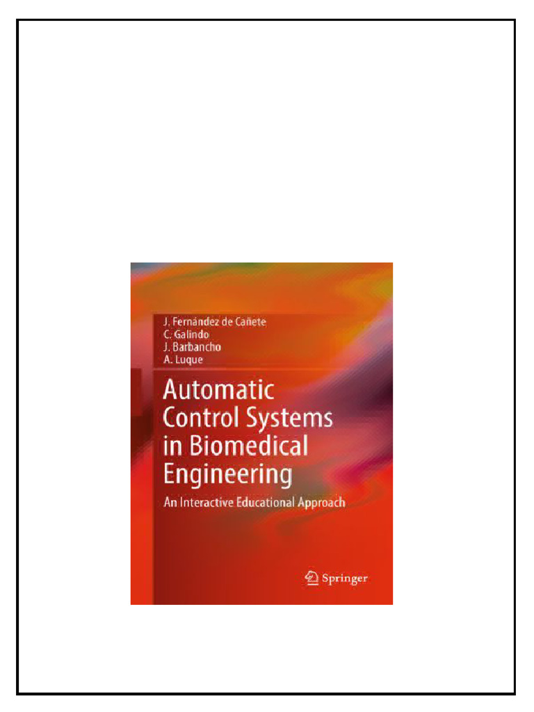 Automatic Control Systems in Biomedical Engineering 1st Ed J Fernndez ...