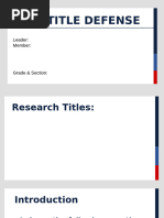 Sample Research Title Defense Presentation | PDF