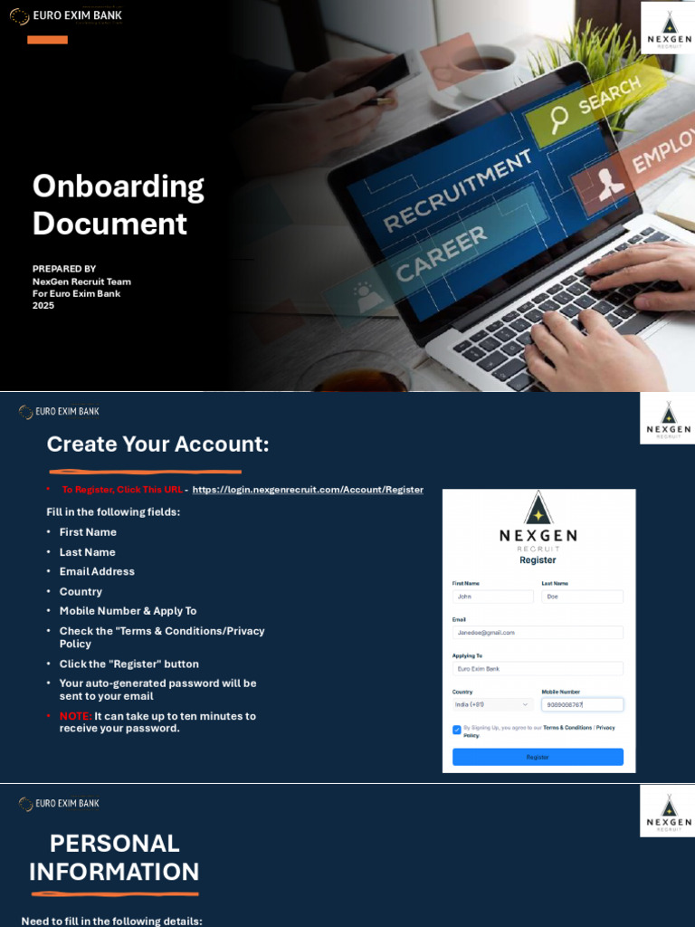 NextGen Onboarding Instructions for Euro Exim | PDF