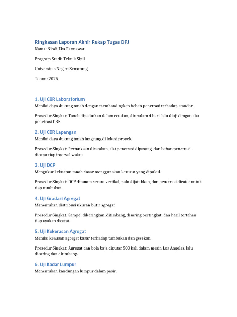 Ringkasan Laporan Tugas DPJ Prosedur | PDF