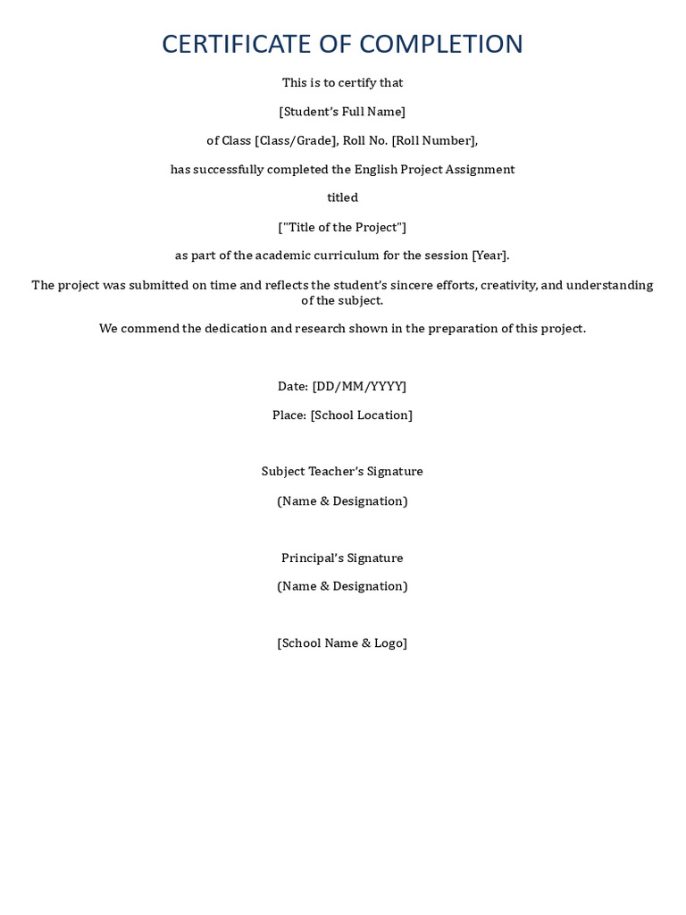 English Project Certificate - Docx 20250718 095039 0000 | PDF