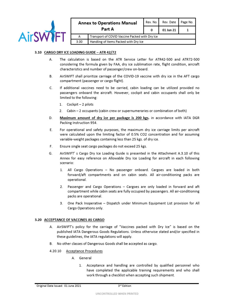 COVID Vaccine Transport with Dry Ice Guide | PDF | Dangerous Goods ...