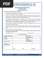 Proposal Form New India Floater Mediclaim Policy | PDF | Insurance ...