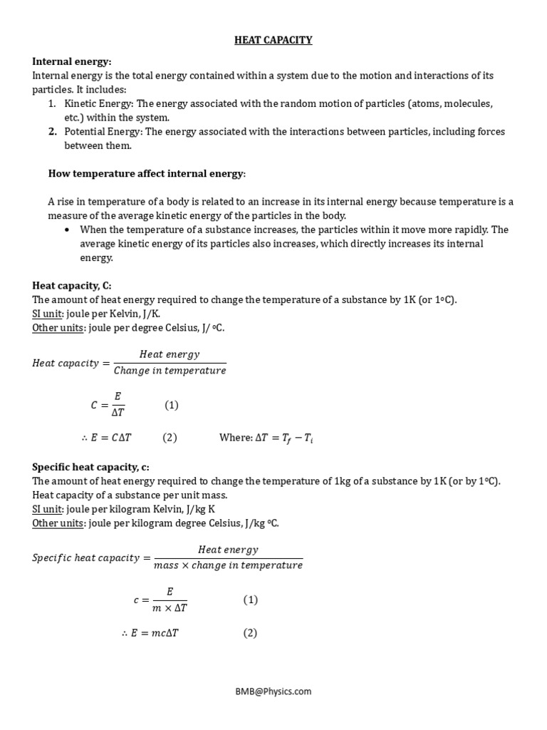 Heat Capacity | PDF | Latent Heat | Heat Capacity