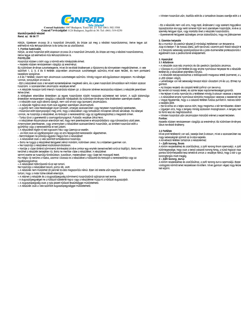 Használati Utasítás Sanitas SMA 35 (Magyar - 2 Oldalak) 1.oldal | PDF
