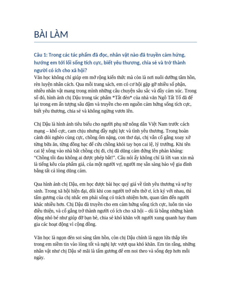 Bai Lam Phat Trien Van Hoa | PDF