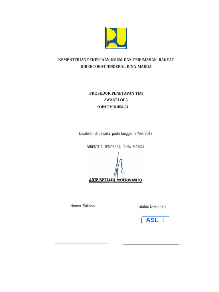 Prosedur Penetapan Tim Swakelola | PDF