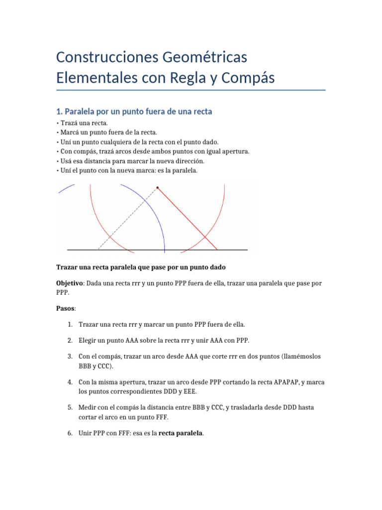 Construcciones Geometricas Regla Compas | PDF | Ángulo | Geometría