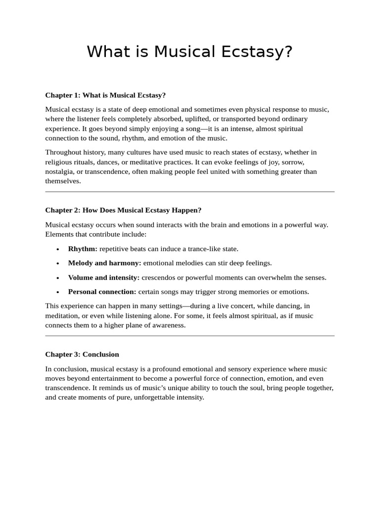 What Is Musical Ecstasy | PDF