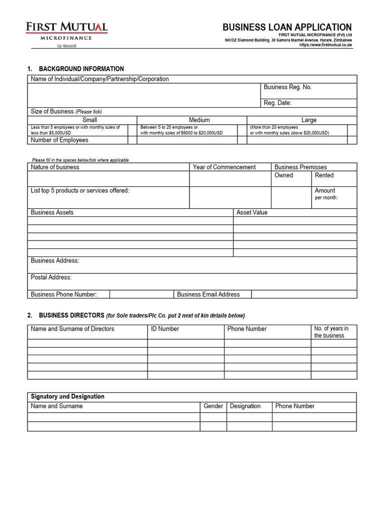 First Mutual Microfinance Loan Application | PDF | Debt | Microfinance
