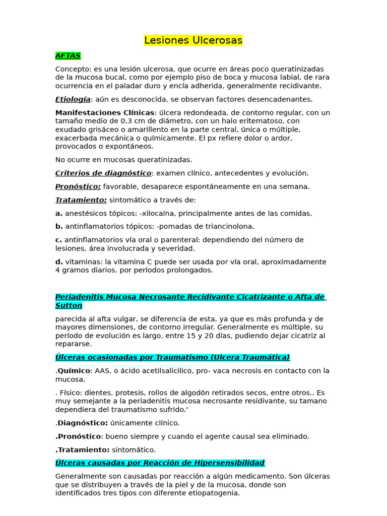 Lesiones Ulcerosas 05de Mayo | PDF | Alergia | Medicina CLINICA