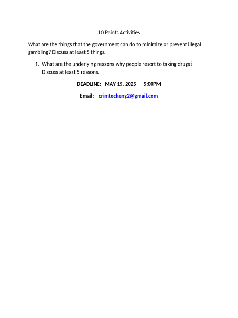 10 Points Activities | PDF
