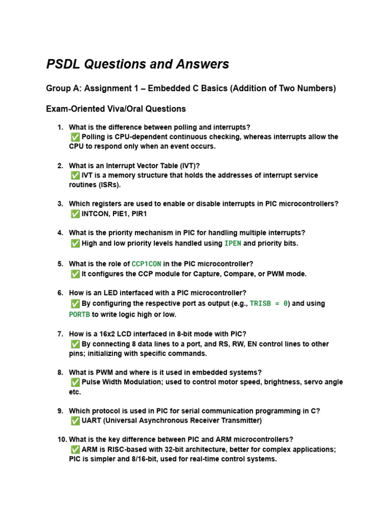 PSDL Questions | PDF | Microcontroller | Pointer (Computer Programming)