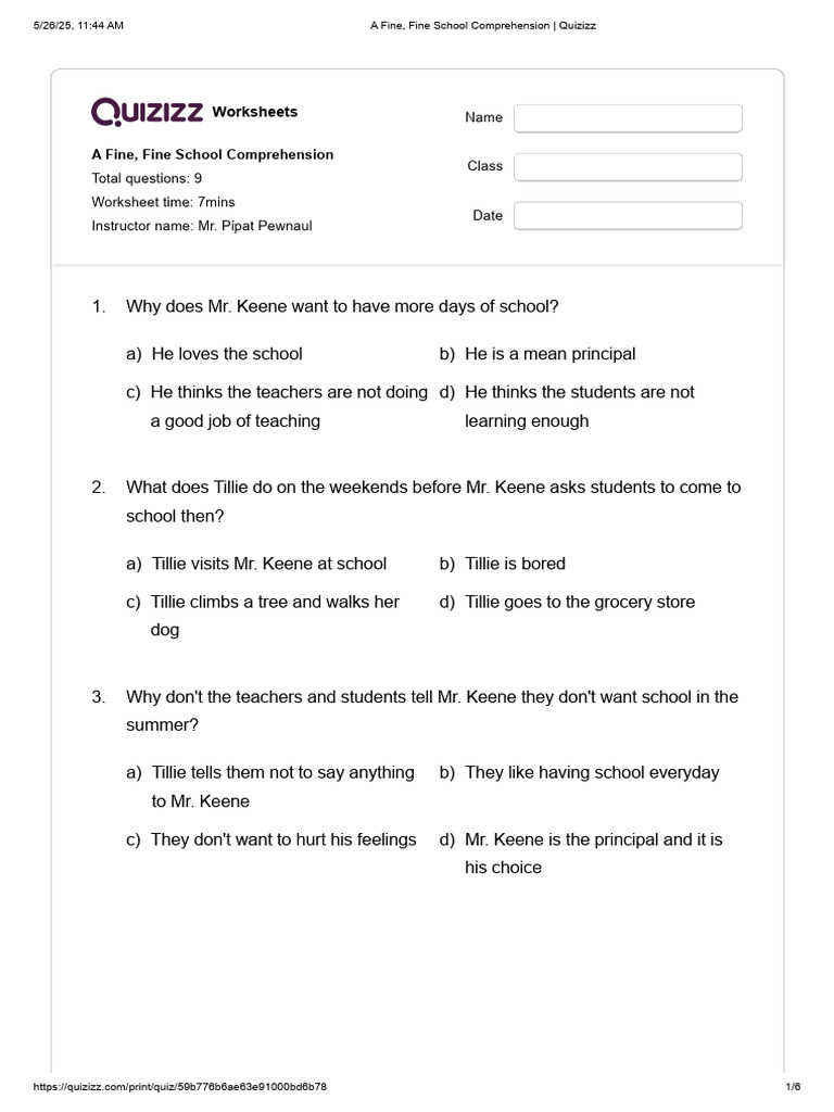 A Fine, Fine School Worksheet Answers | PDF | Chess Theory | Chess