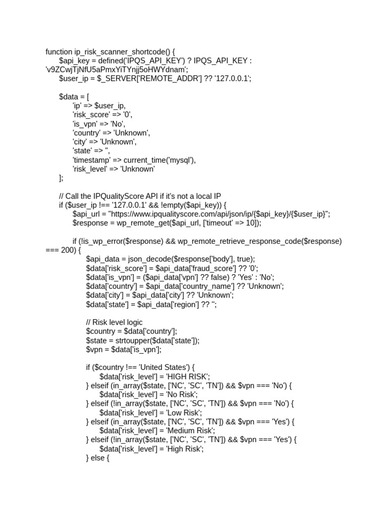 IP Risk Level Form | PDF