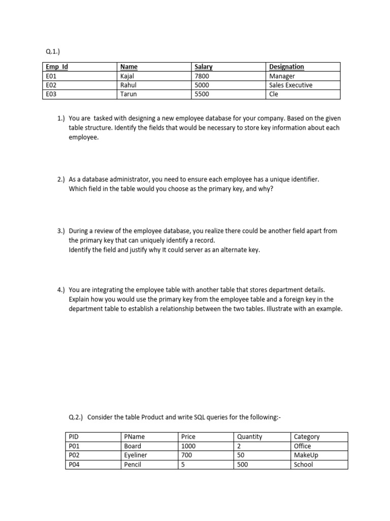 Class 10 DBMS Questions Answers | PDF | Databases | Table (Database)