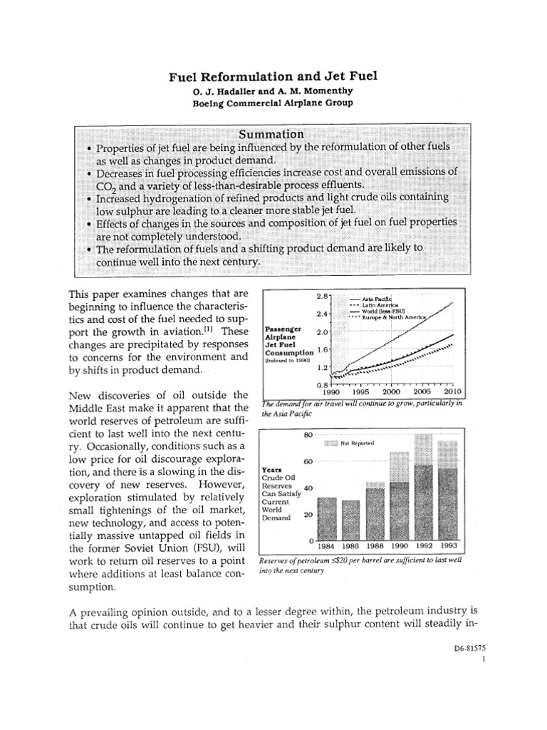 Fuel Reformulation and Jet Fuel | PDF