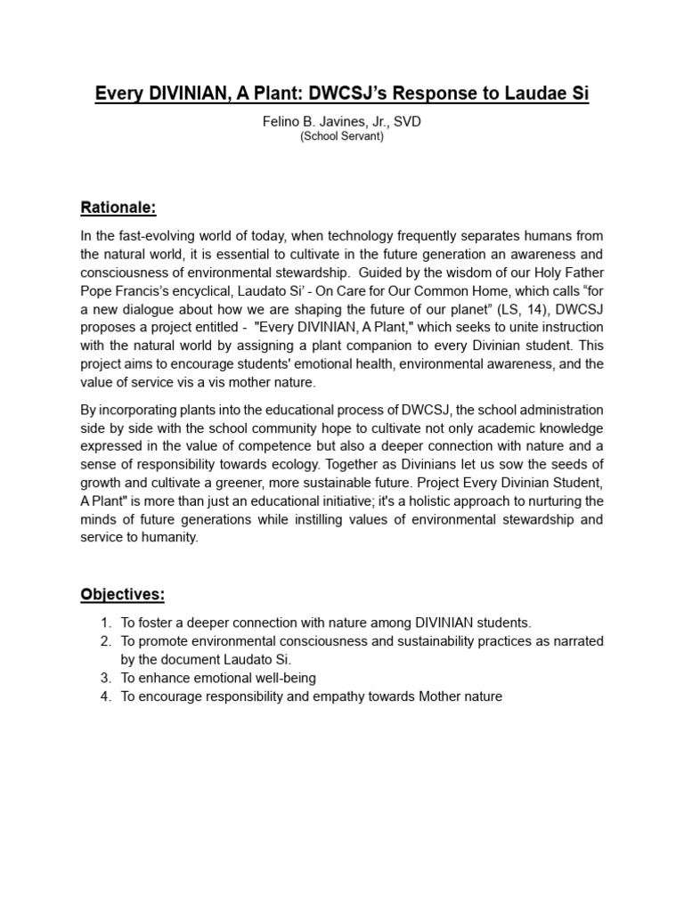 Every Divinian A Plant - AResponse To LAudato Si | PDF | Natural ...