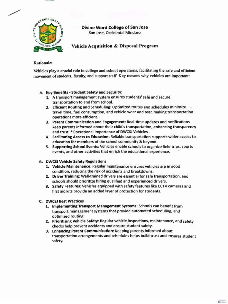Vehicle Acquisition and Disposal Program | PDF