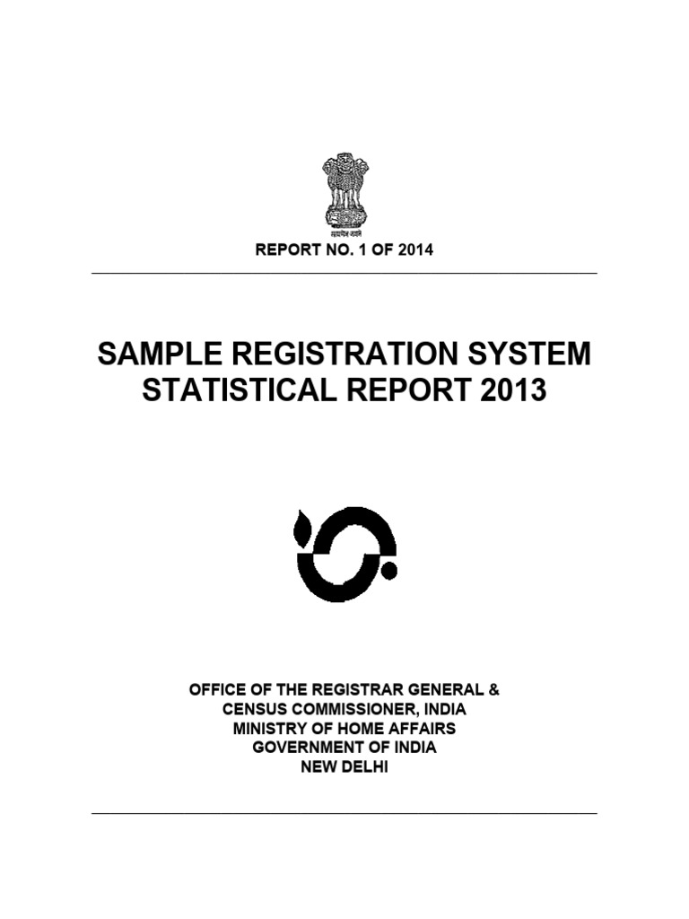 SRS Statistical Bulletin, Govt of India 2013 | PDF | Total Fertility ...