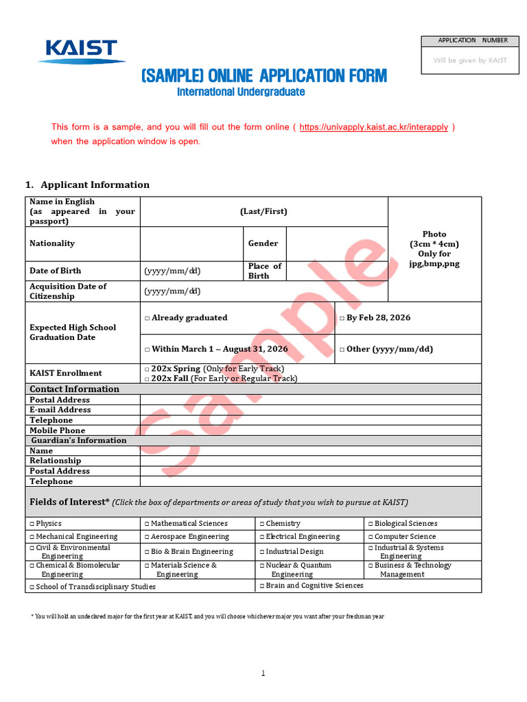 (Sample) Online Application Form - 2026 | PDF | Test Of English As A ...