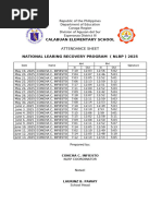 Attendance Sheet Aral Program Learners | PDF