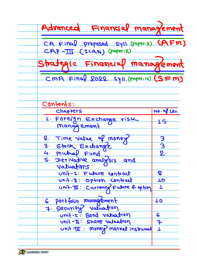 Advanced Financial Management Notes | PDF | Valuation (Finance ...