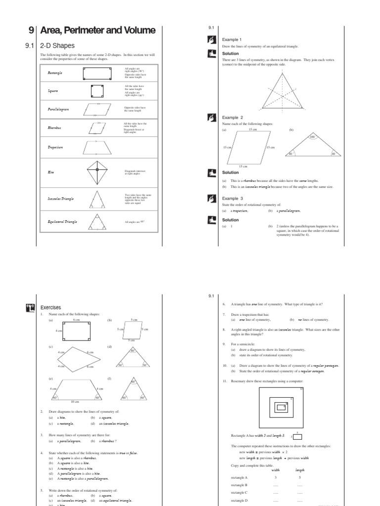 area and volume | PDF | Area | Rectangle