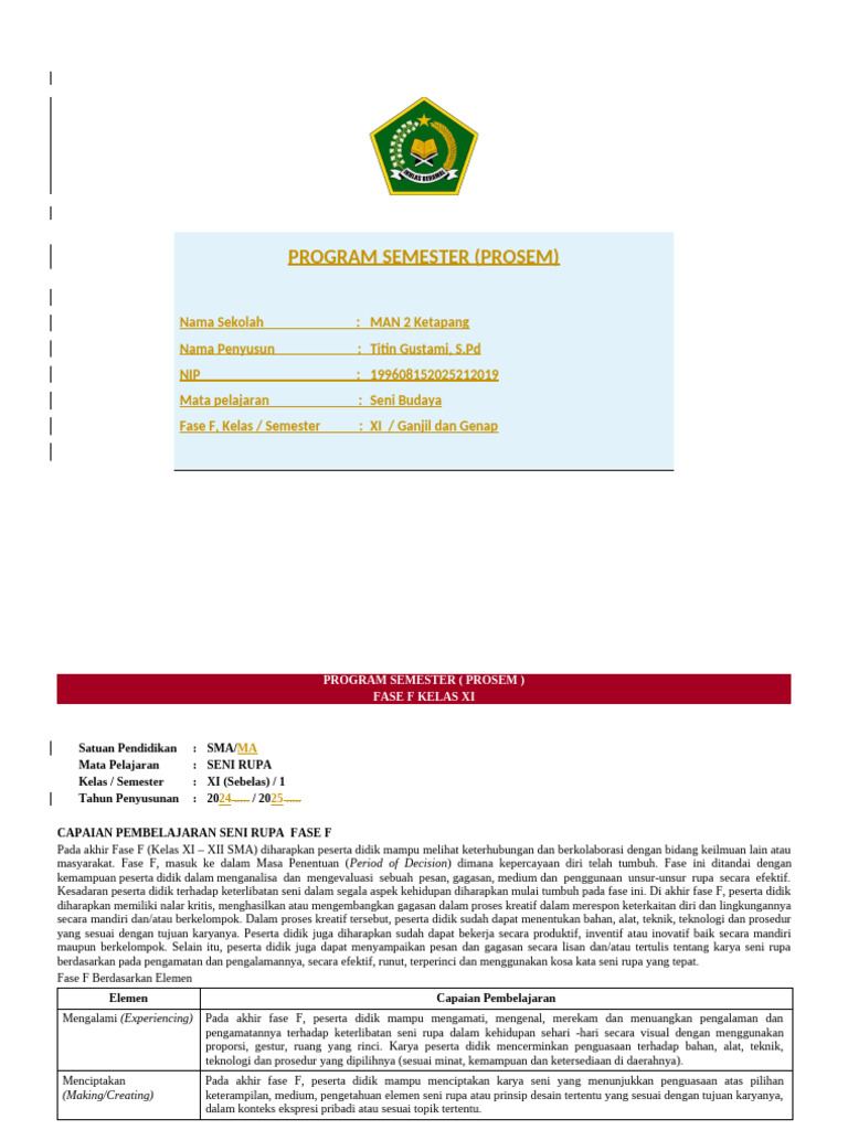 PROSEM - Seni Budaya - Rupa 11 | PDF