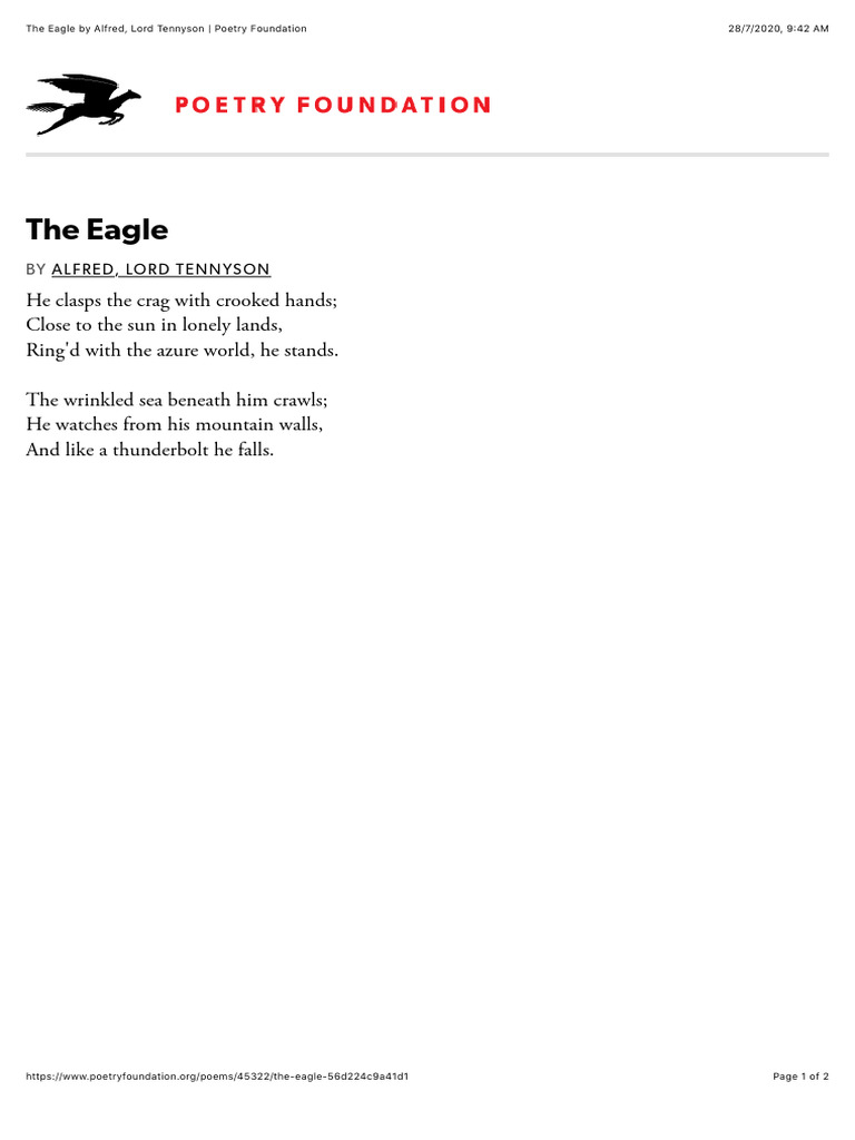 The Eagle by Alfred, Lord Tennyson - Poetry Foundation | PDF