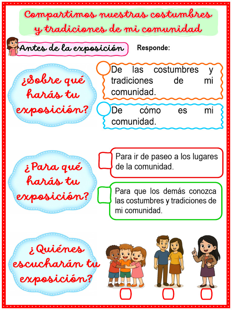 Ficha Compartimos Las Costumbres y Tradiciones de Mi Comunidad | PDF