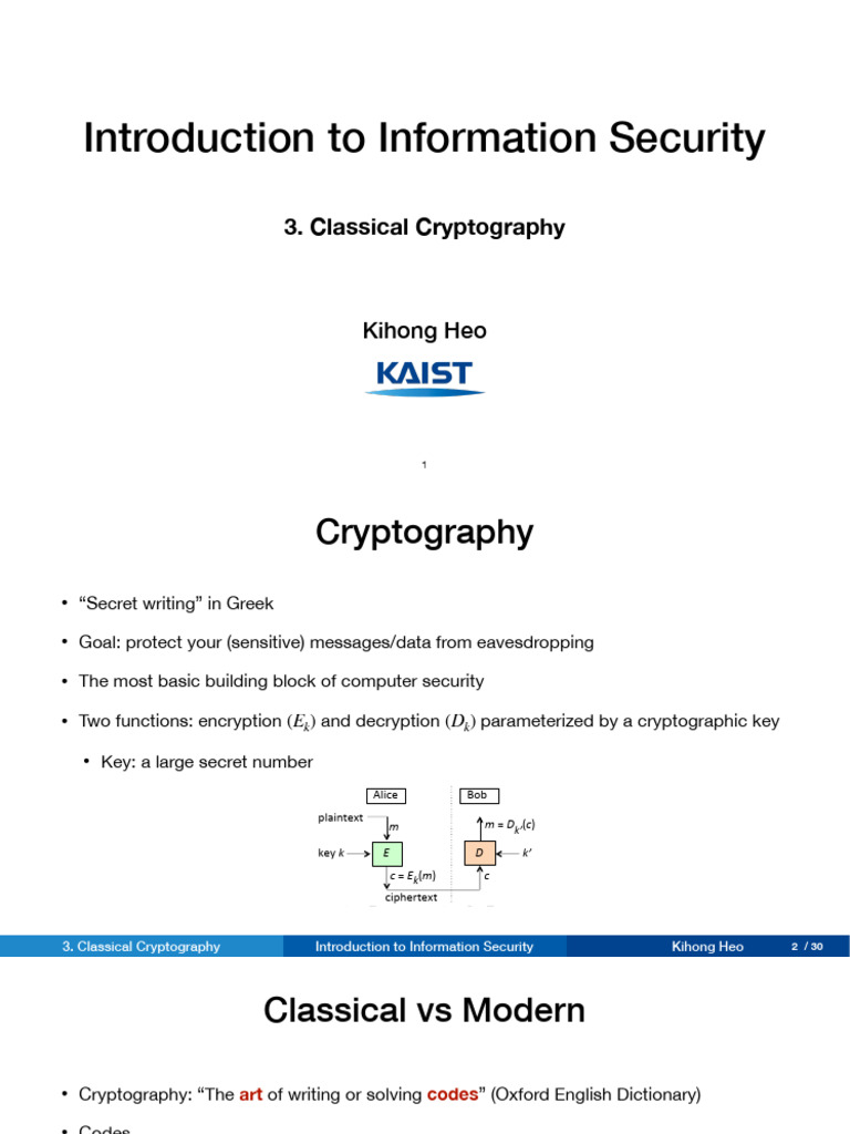 Moderen and Classical Cryptography | PDF | Cryptography | Encryption