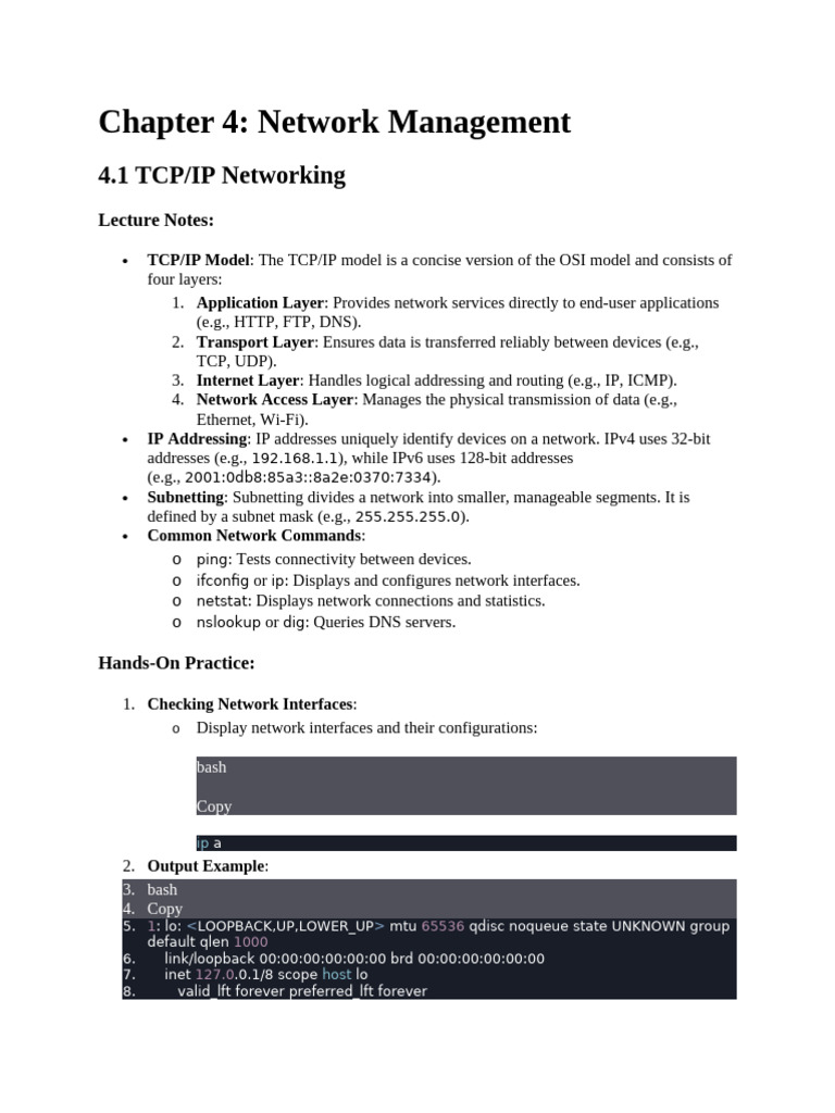 Chapter 4 Network Management | PDF | Domain Name System | Secure Shell