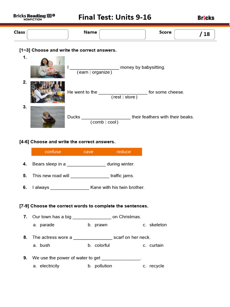 Bricks Reading 100 Nonfiction - L1 - Final Test | PDF | Halloween ...