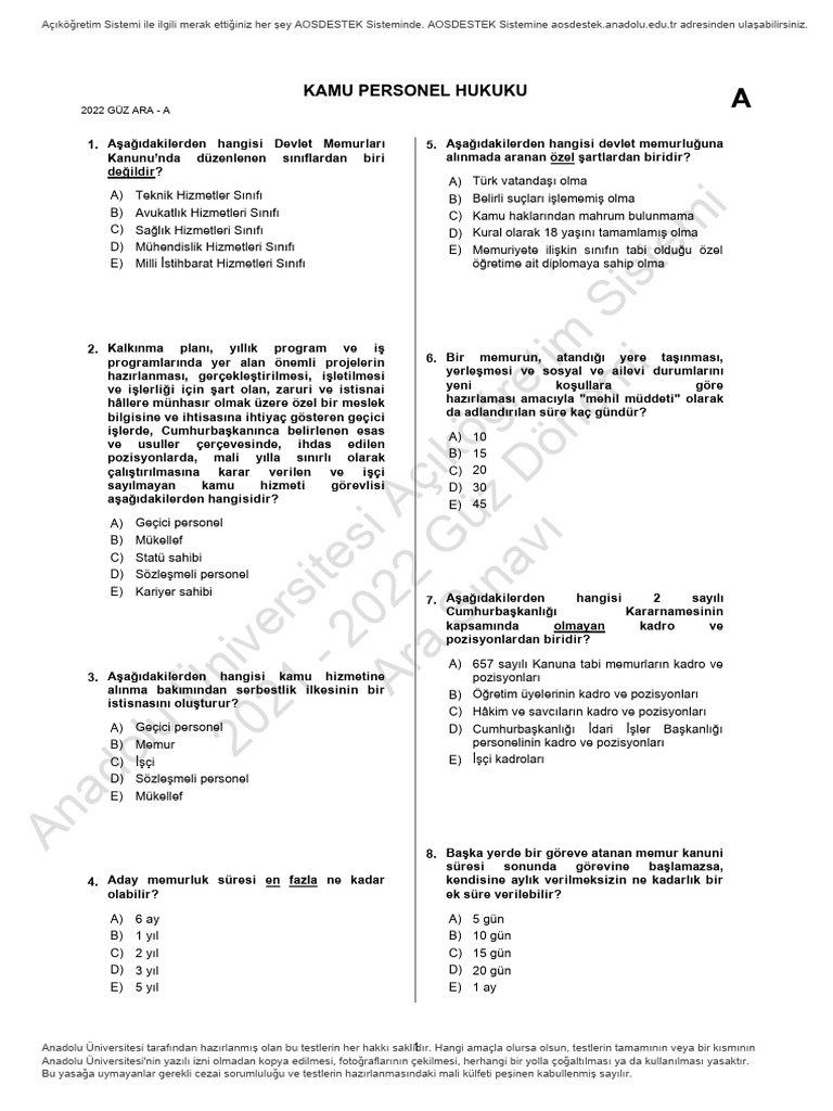 Yayın Vize 2022 Ve 2023 Kamu Personel Hukuku | PDF