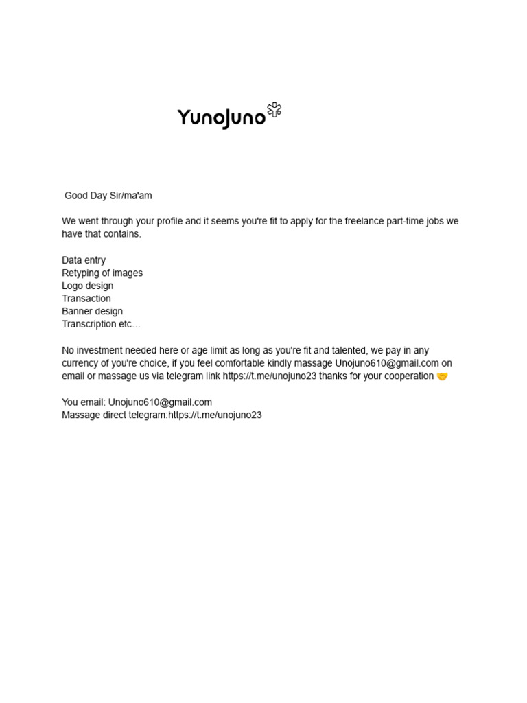 YunoJuno Freelance Job Opportunities | PDF